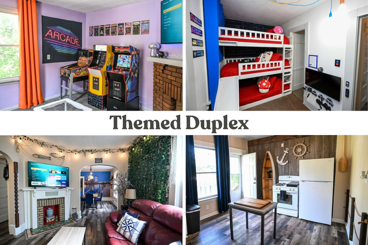 Gamer's Paradise Duplex | Themed | Sleeps 13 - Cleveland, OH