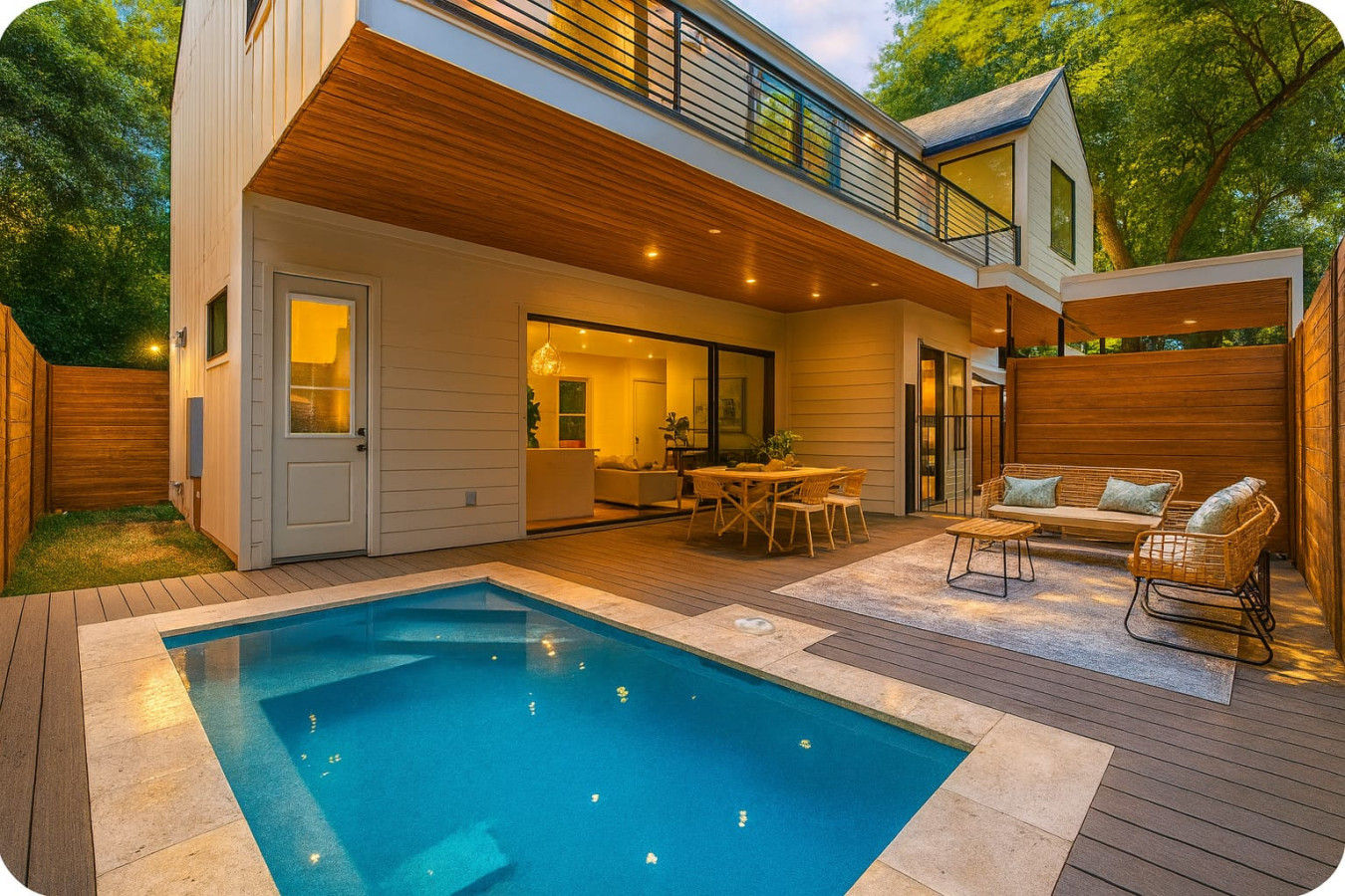 Inviting Outdoor Oasis With Pool And Spa - Stylish Modern Hideaway - Austin